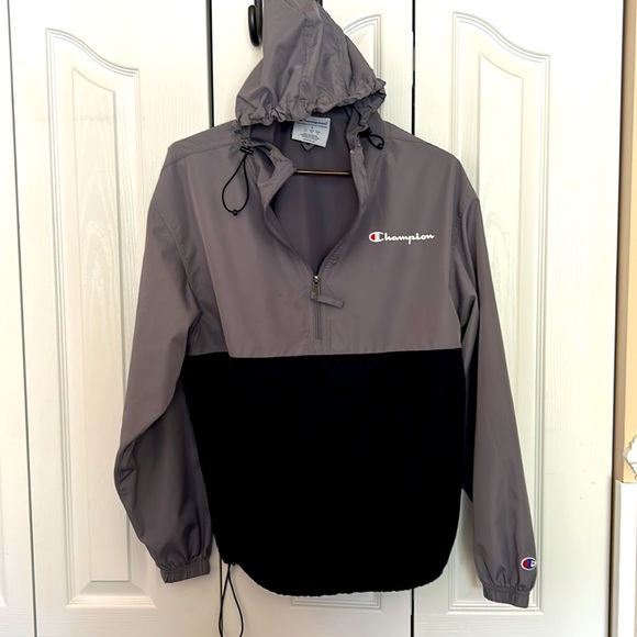 Champion | Jackets & Coats | Mens Champion Windbreaker Black And Grey ...